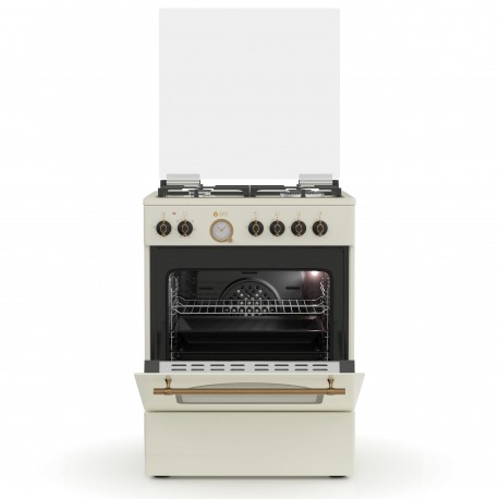 THERMOGATZ ΚΟΥΖΙΝΑ TGS 4320 BEIGE ΜΕ ΗΛΕΚΤΡΙΚΟ ΦΟΥΡΝΟ ΚΑΙ ΕΣΤΙΕΣ ΑΕΡΙΟΥ